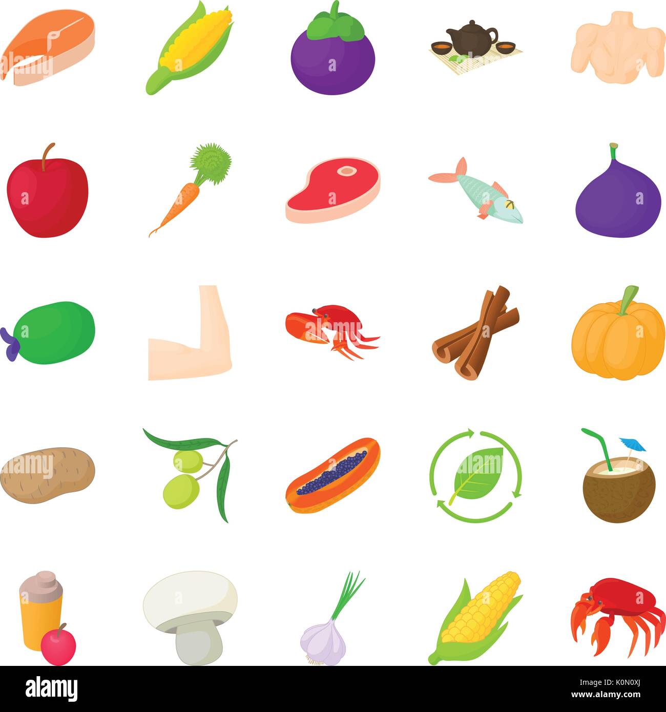 Physical strength icons set, cartoon style Stock Vector Image & Art - Alamy