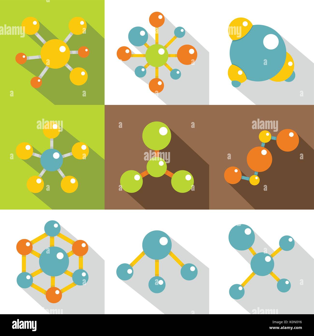 Chemical structure icons set, flat style Stock Vector Image & Art - Alamy