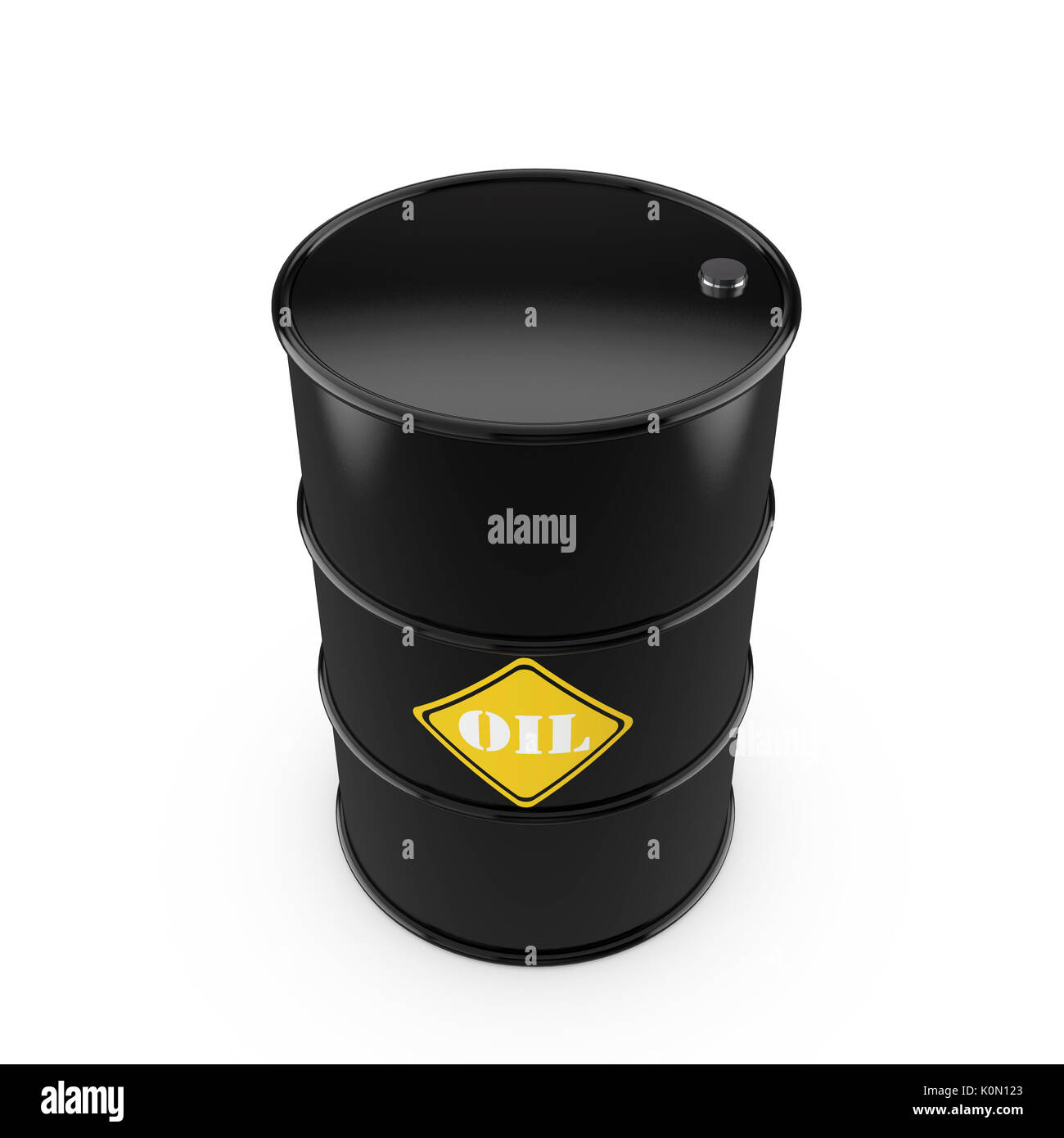 Metal oil barrel containers. 3D Rendering Stock Photo - Alamy