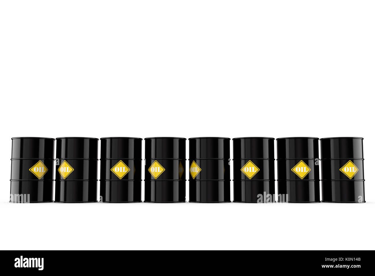 Metal oil barrel containers. 3D Rendering Stock Photo - Alamy