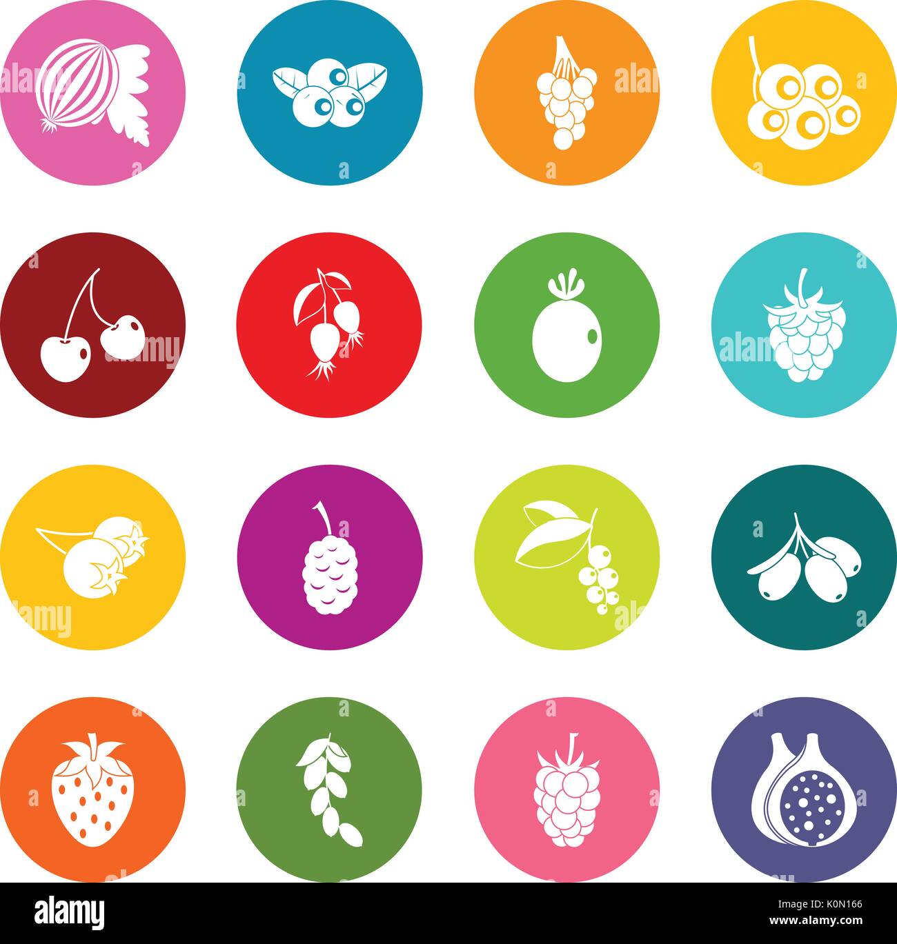 Berries icons many colors set Stock Vector Image & Art - Alamy