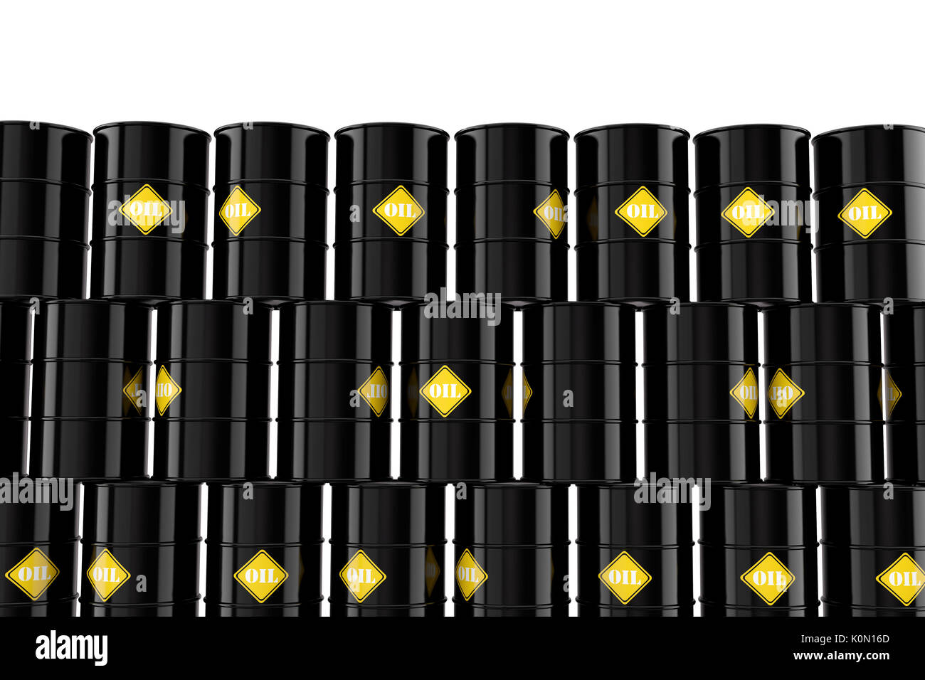 Metal oil barrel containers. 3D Rendering Stock Photo - Alamy