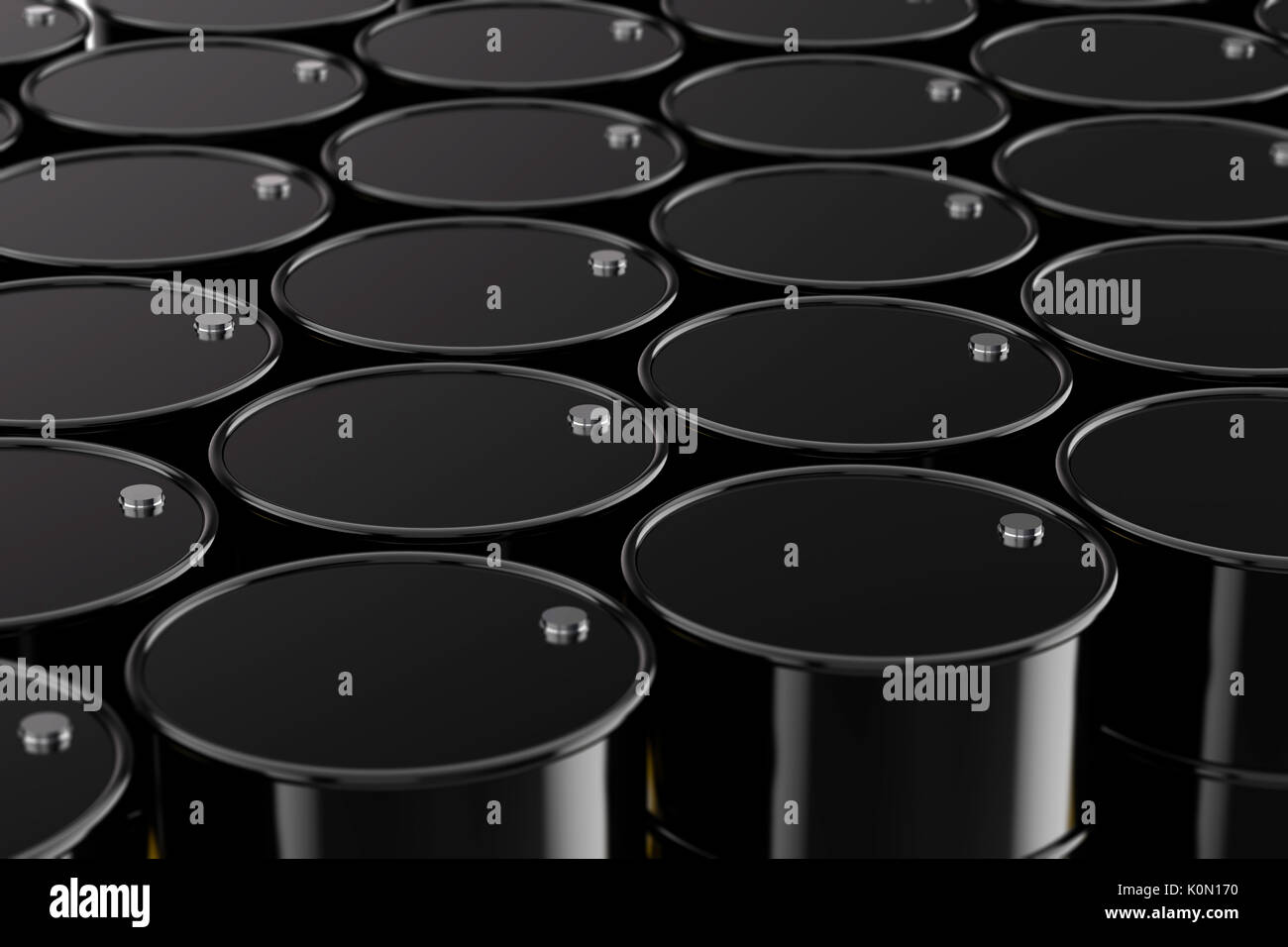Metal oil barrel containers. 3D Rendering Stock Photo - Alamy