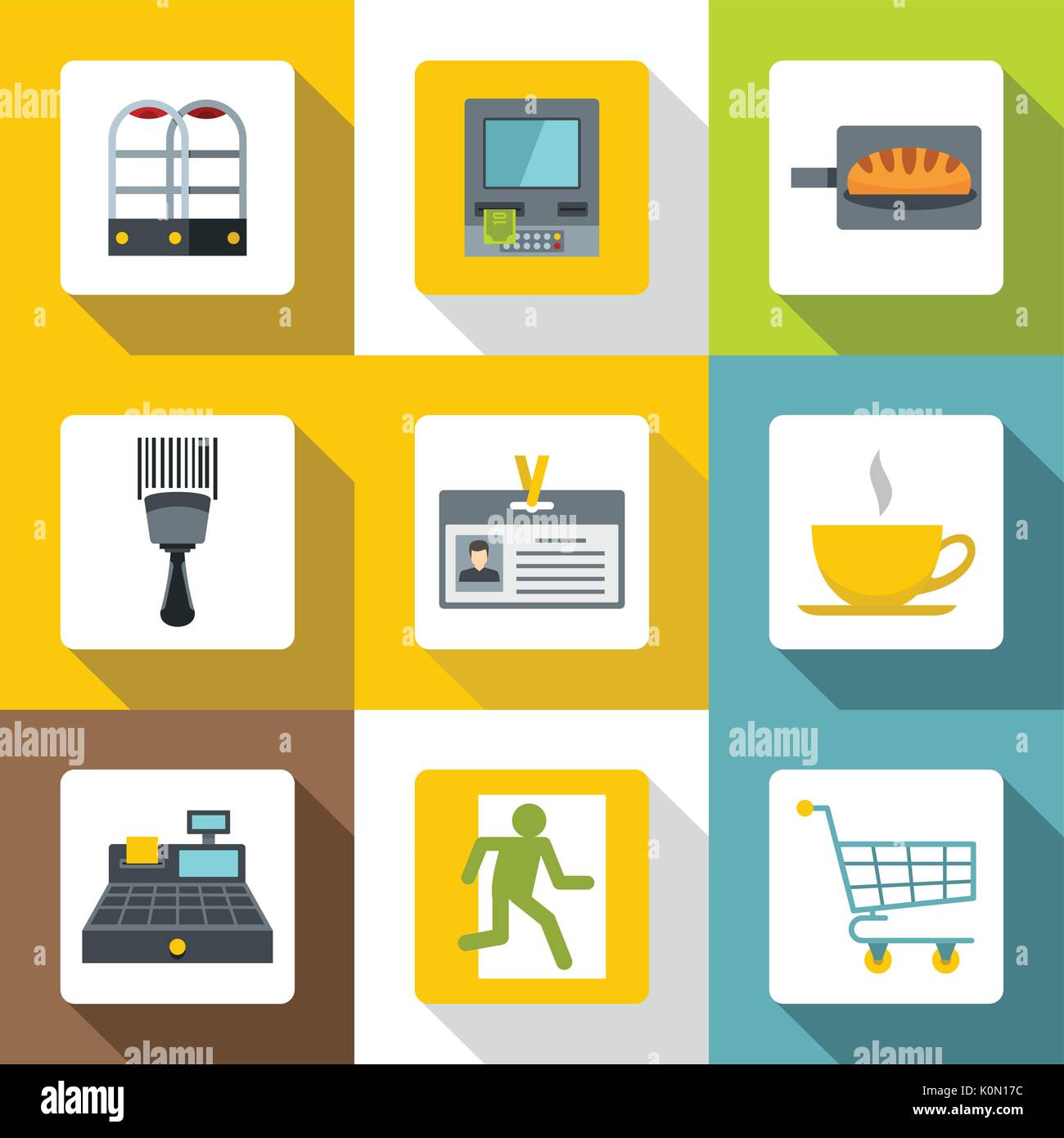 Market service icons set, flat style Stock Vector Image & Art - Alamy