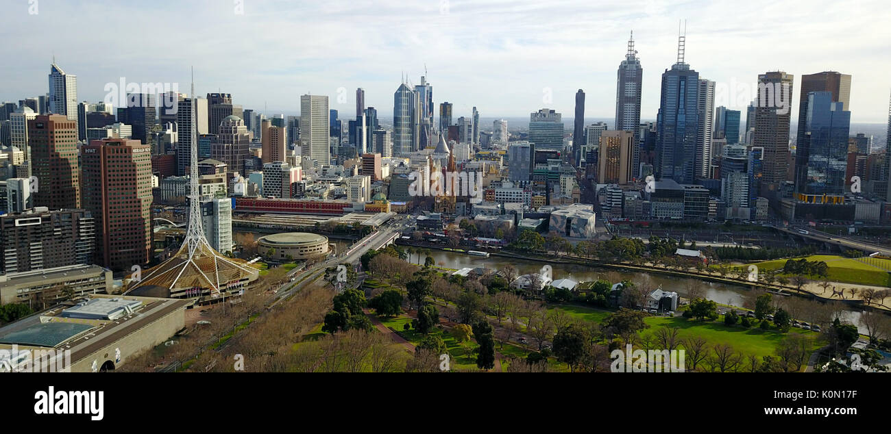Melbourne city aerial hi-res stock photography and images - Alamy