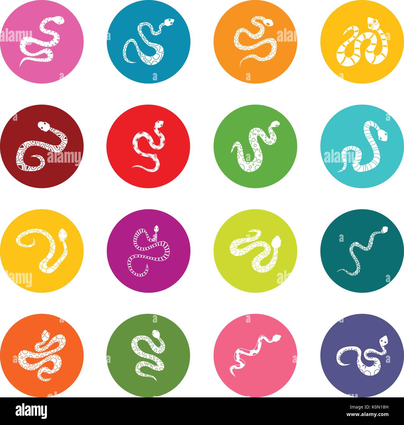 Snake icons many colors set Stock Vector Image & Art - Alamy