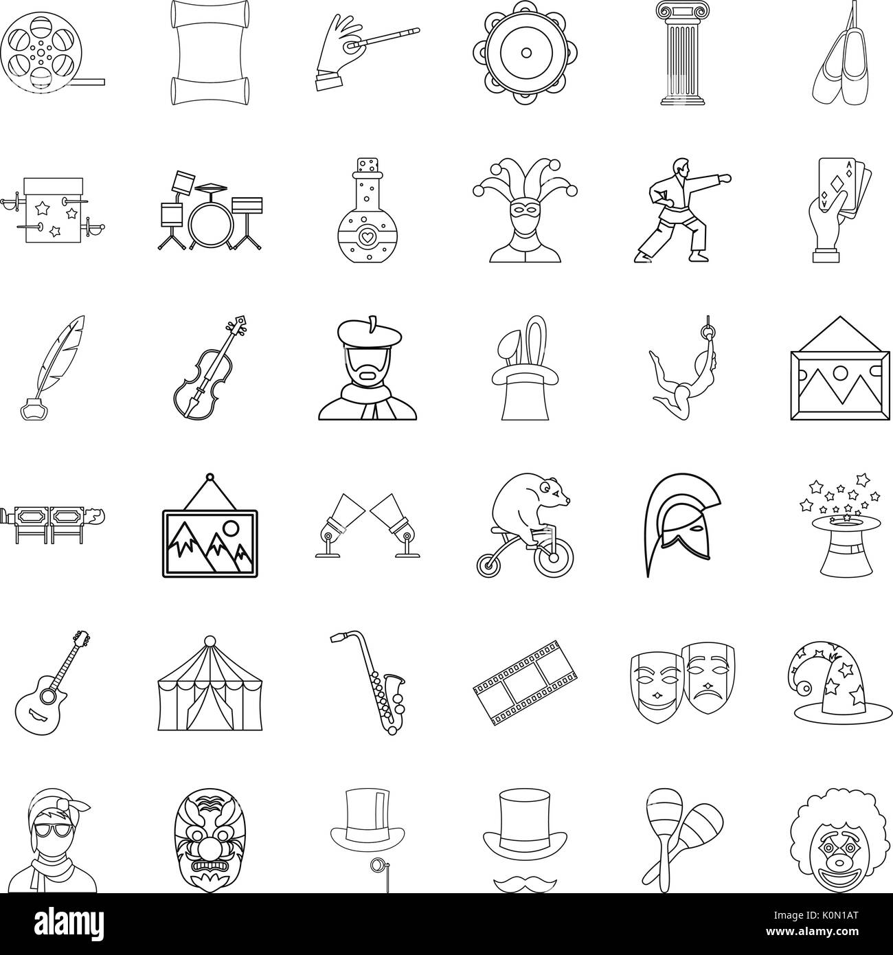 Show icons set, outline style Stock Vector Image & Art - Alamy