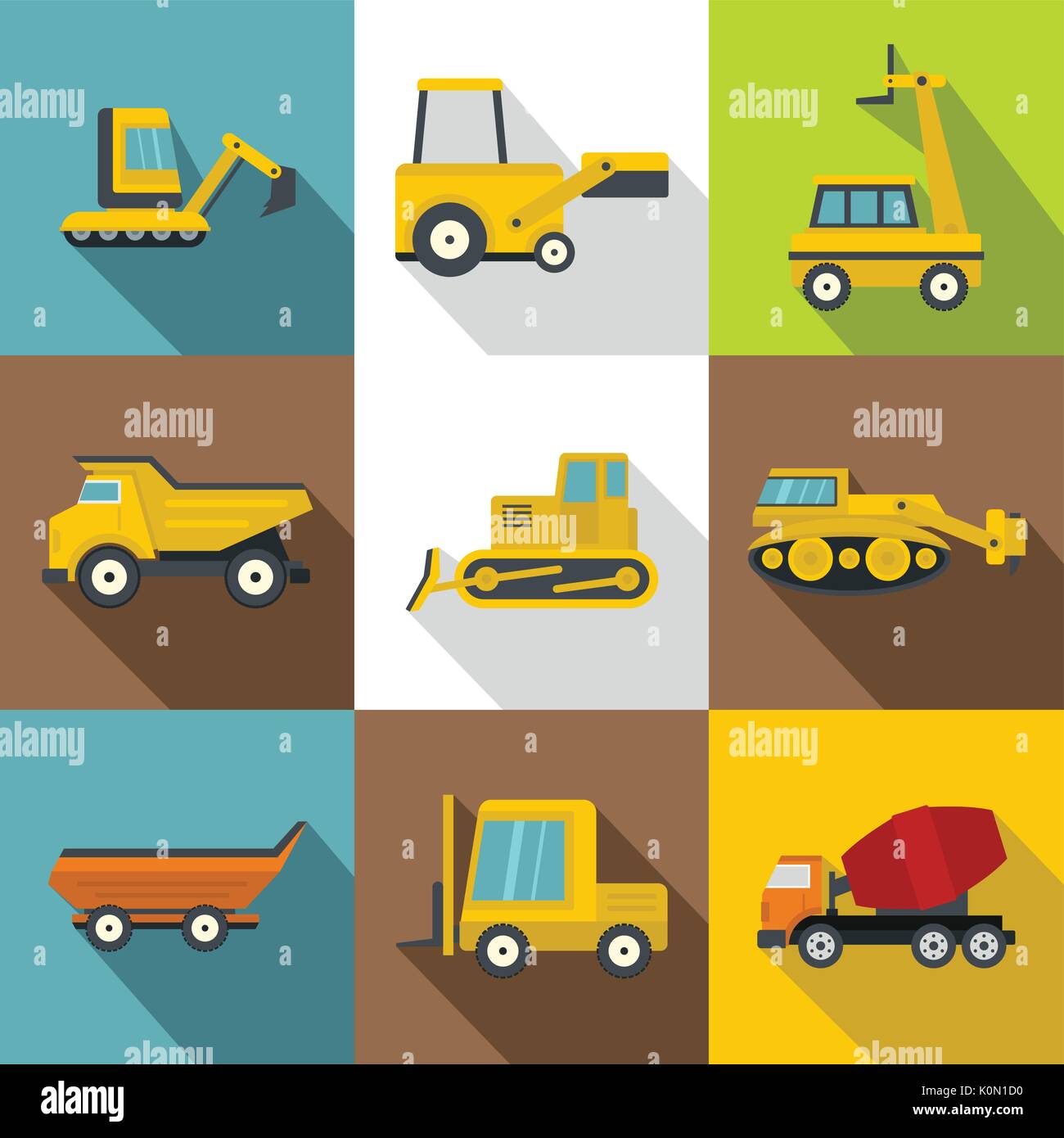 Special construction vehicles icons set Stock Vector Image & Art - Alamy