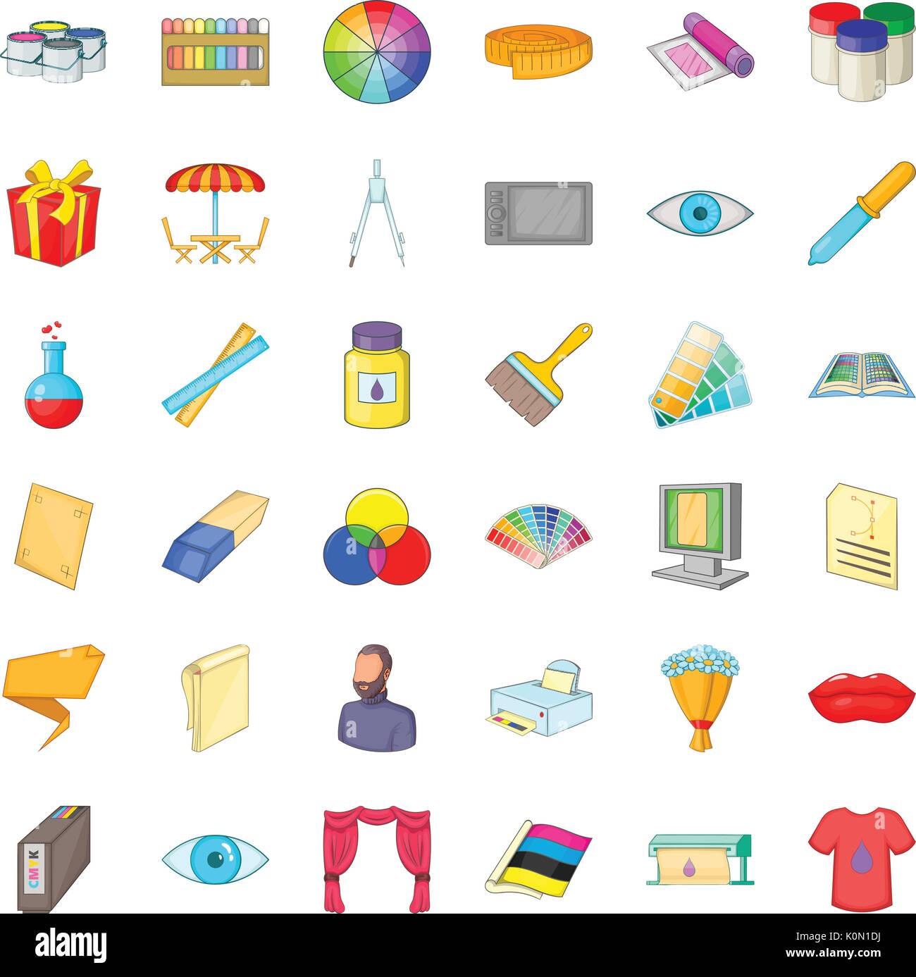 Color icons set, cartoon style Stock Vector Image & Art - Alamy