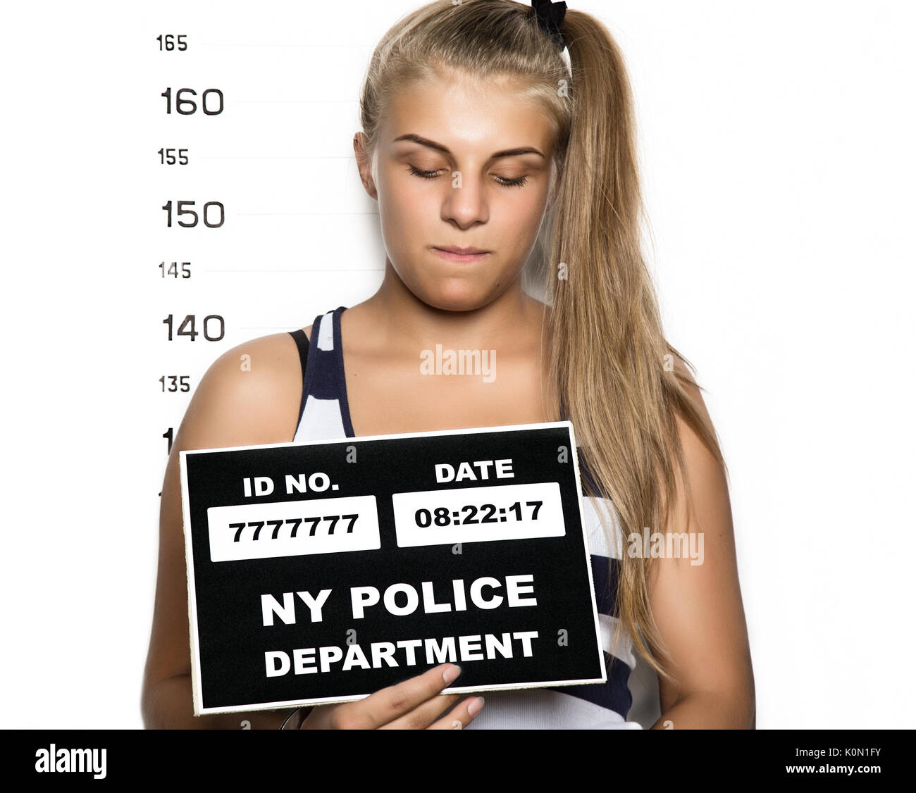 Young beautiful blonde woman Criminal Mug Shots Stock Photo - Alamy Young beautiful blonde woman Criminal Mug Shots Stock Photo - Alamy