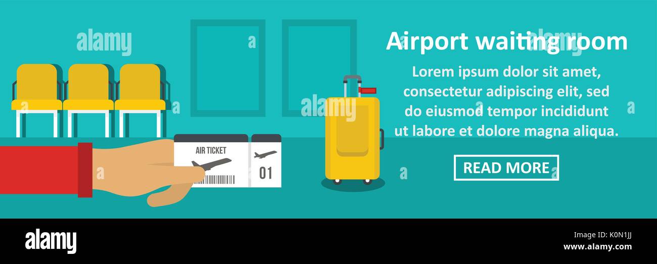 Airport waiting room banner horizontal concept Stock Vector Image & Art ...