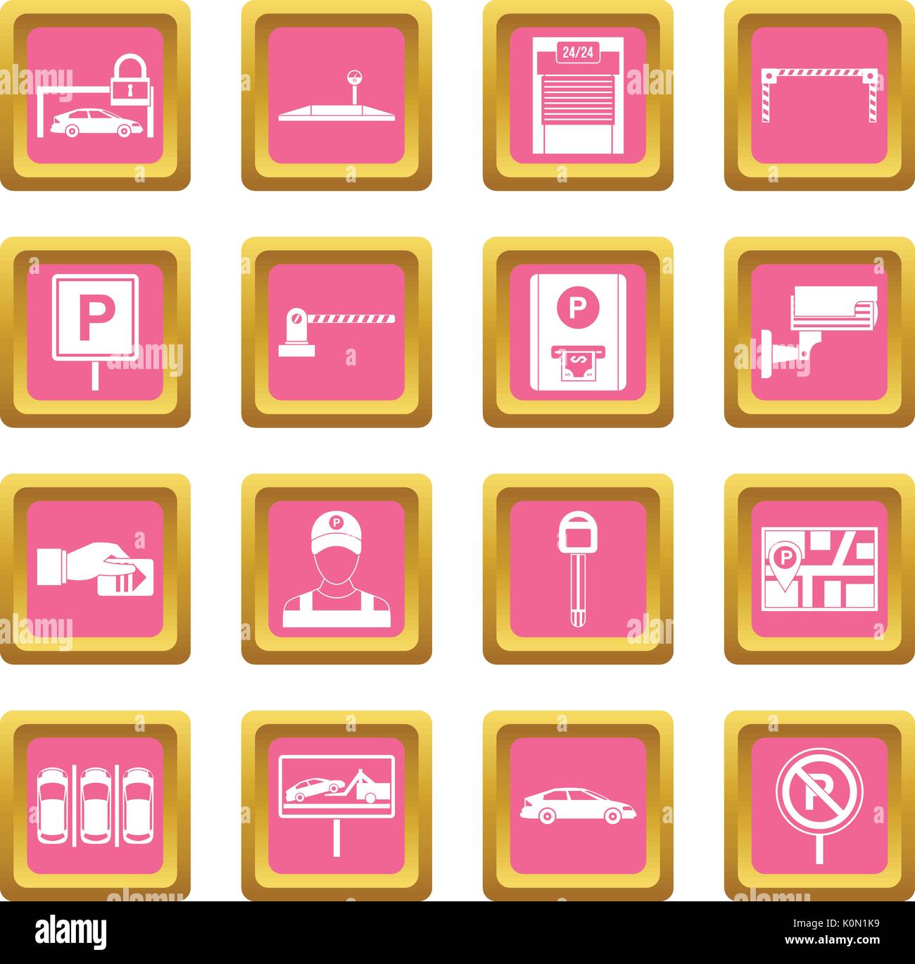 Car parking icons pink Stock Vector Image & Art - Alamy