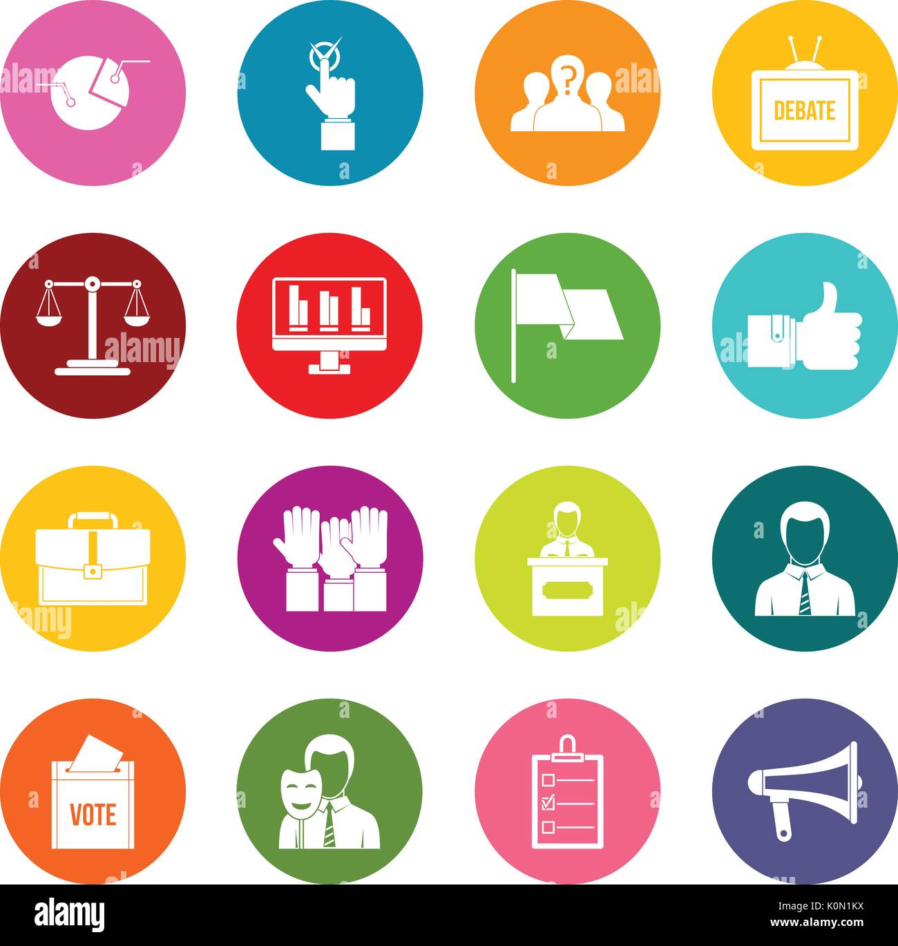 Election voting icons many colors set Stock Vector Image & Art - Alamy