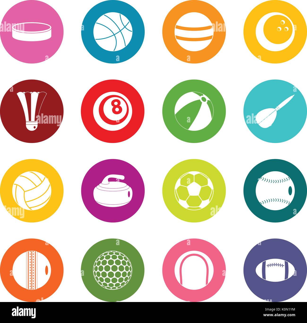 Sport balls icons many colors set Stock Vector Image & Art - Alamy