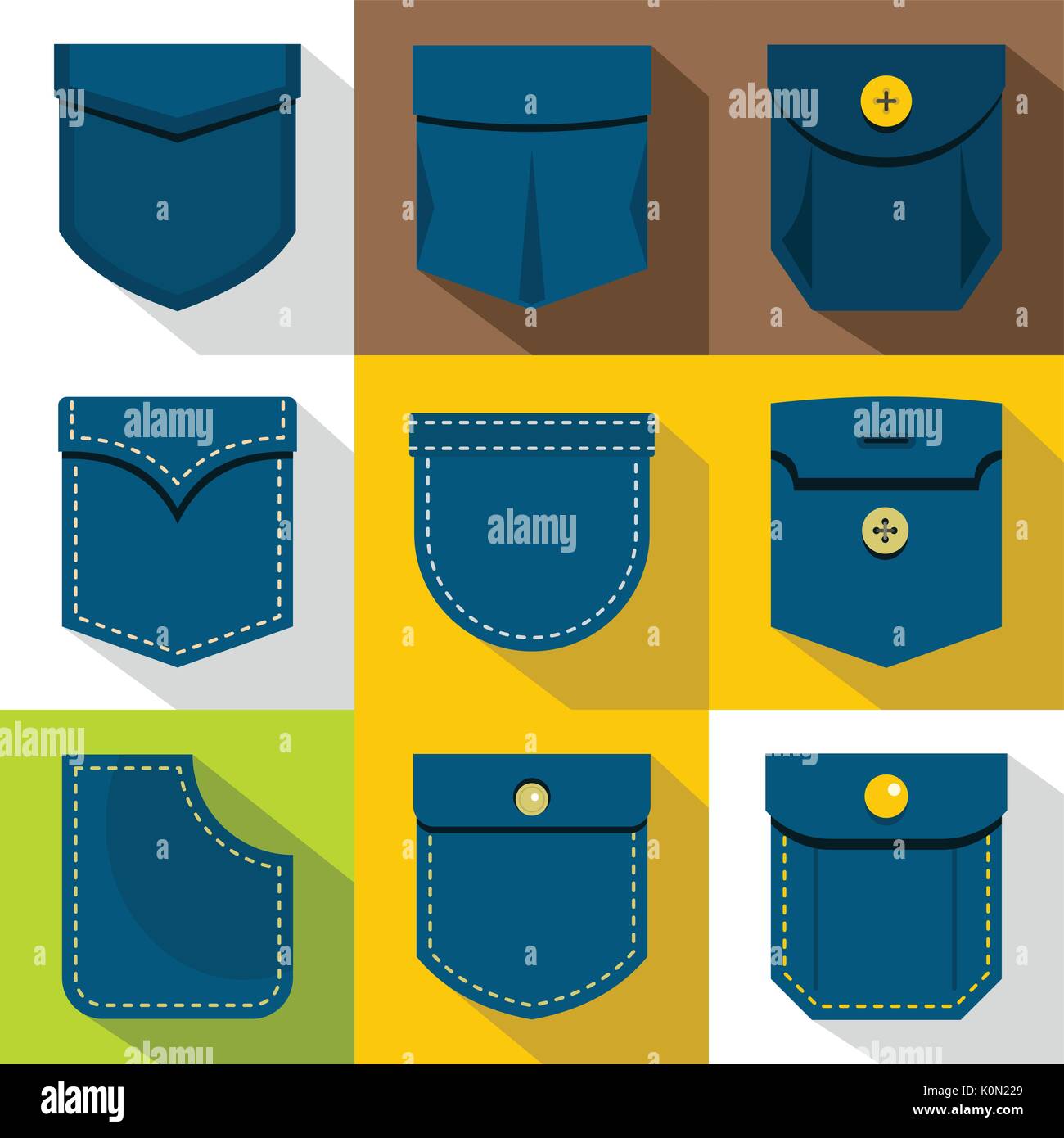 Woman pocket icons set, flat style Stock Vector Image & Art - Alamy