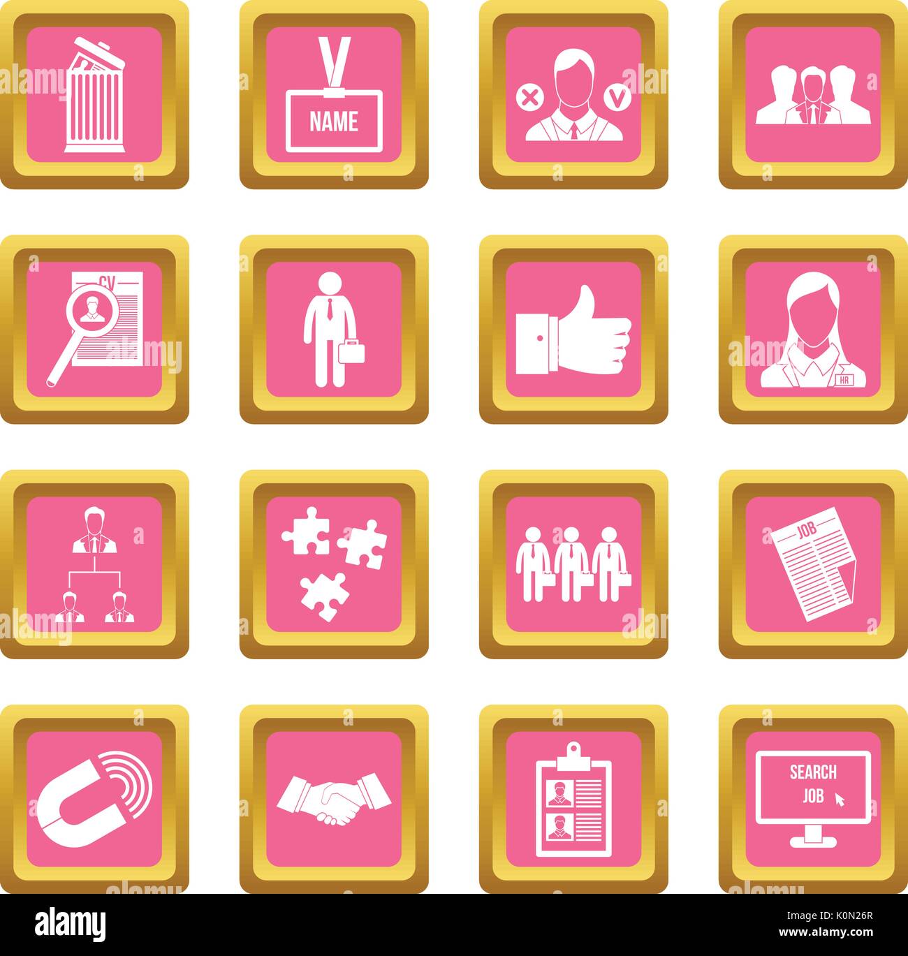 Human resource management icons pink Stock Vector Image & Art - Alamy