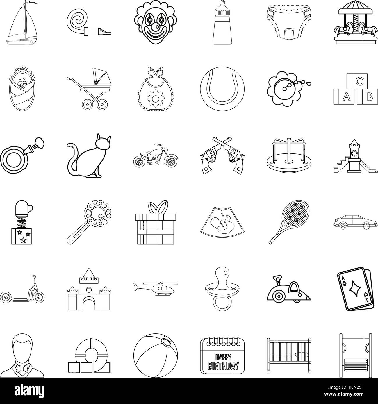 Little child icons set, outline style Stock Vector Image & Art - Alamy