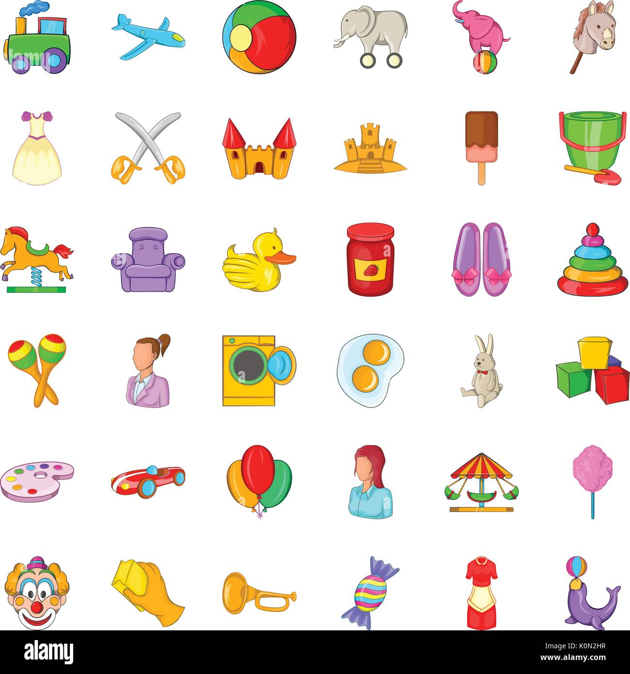 Children in home icons set, cartoon style Stock Vector Image & Art - Alamy