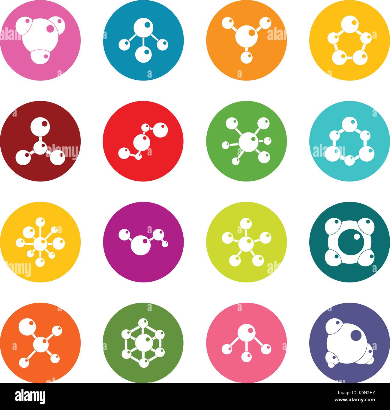 Molecule icons many colors set Stock Vector Image & Art - Alamy