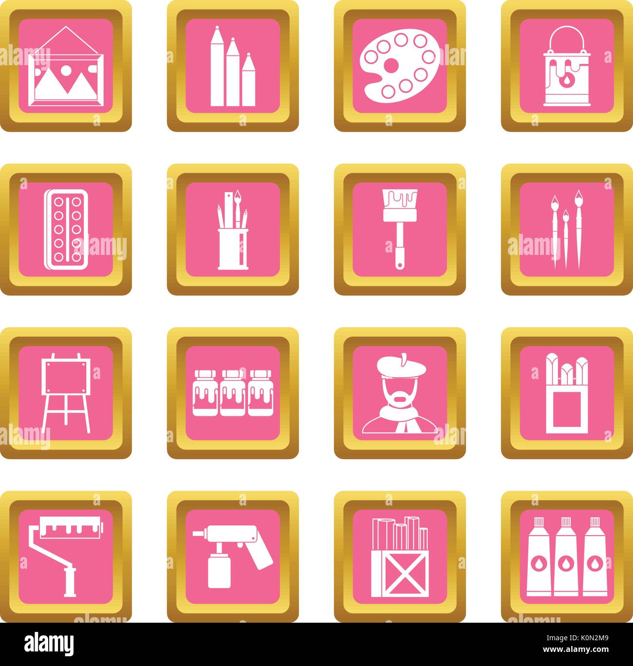 Painting icons pink Stock Vector Image & Art - Alamy