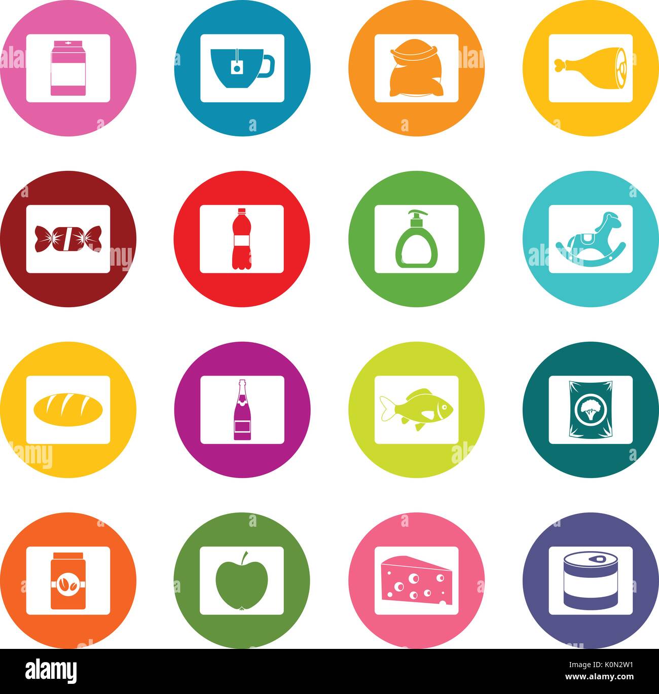 Shop navigation foods icons many colors set Stock Vector Image & Art ...