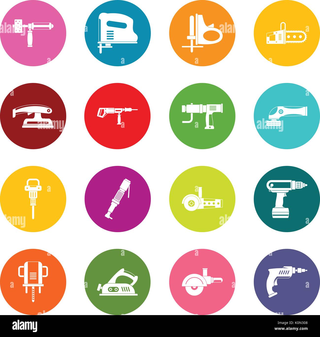 Electric tools icons many colors set Stock Vector Image & Art - Alamy