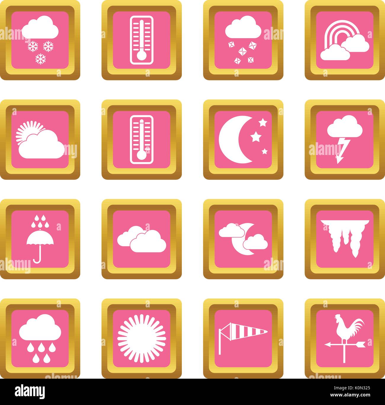 Weather icons pink Stock Vector Image & Art - Alamy