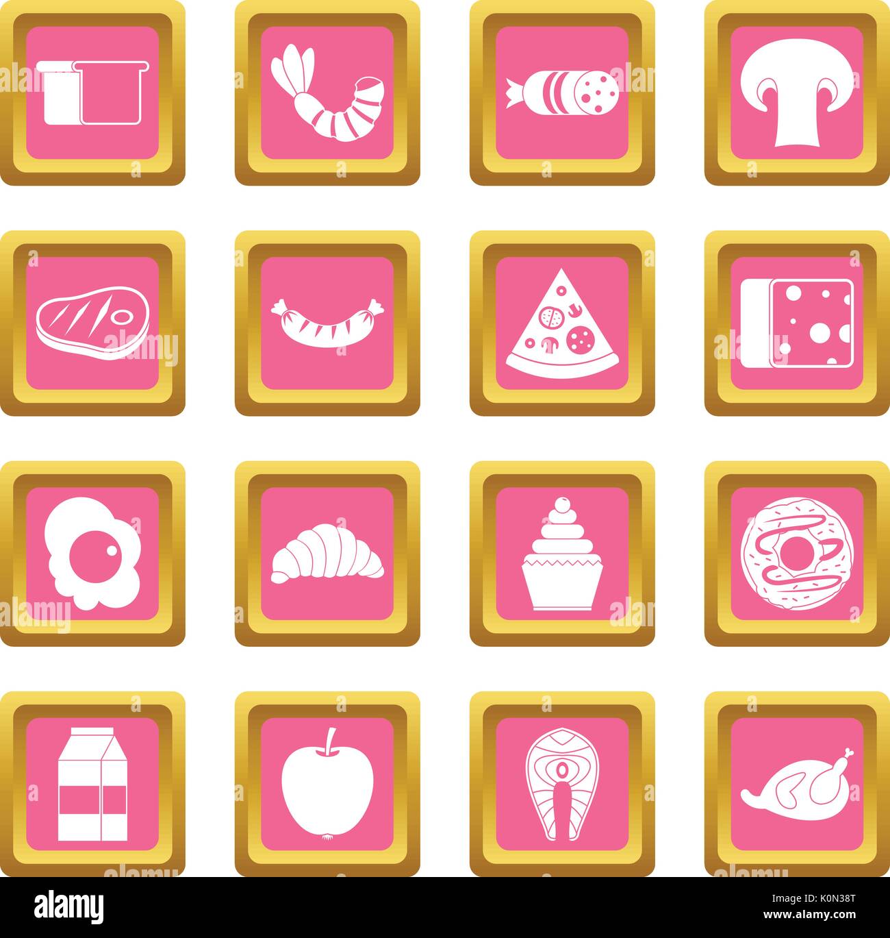 Food icons pink Stock Vector Image & Art - Alamy