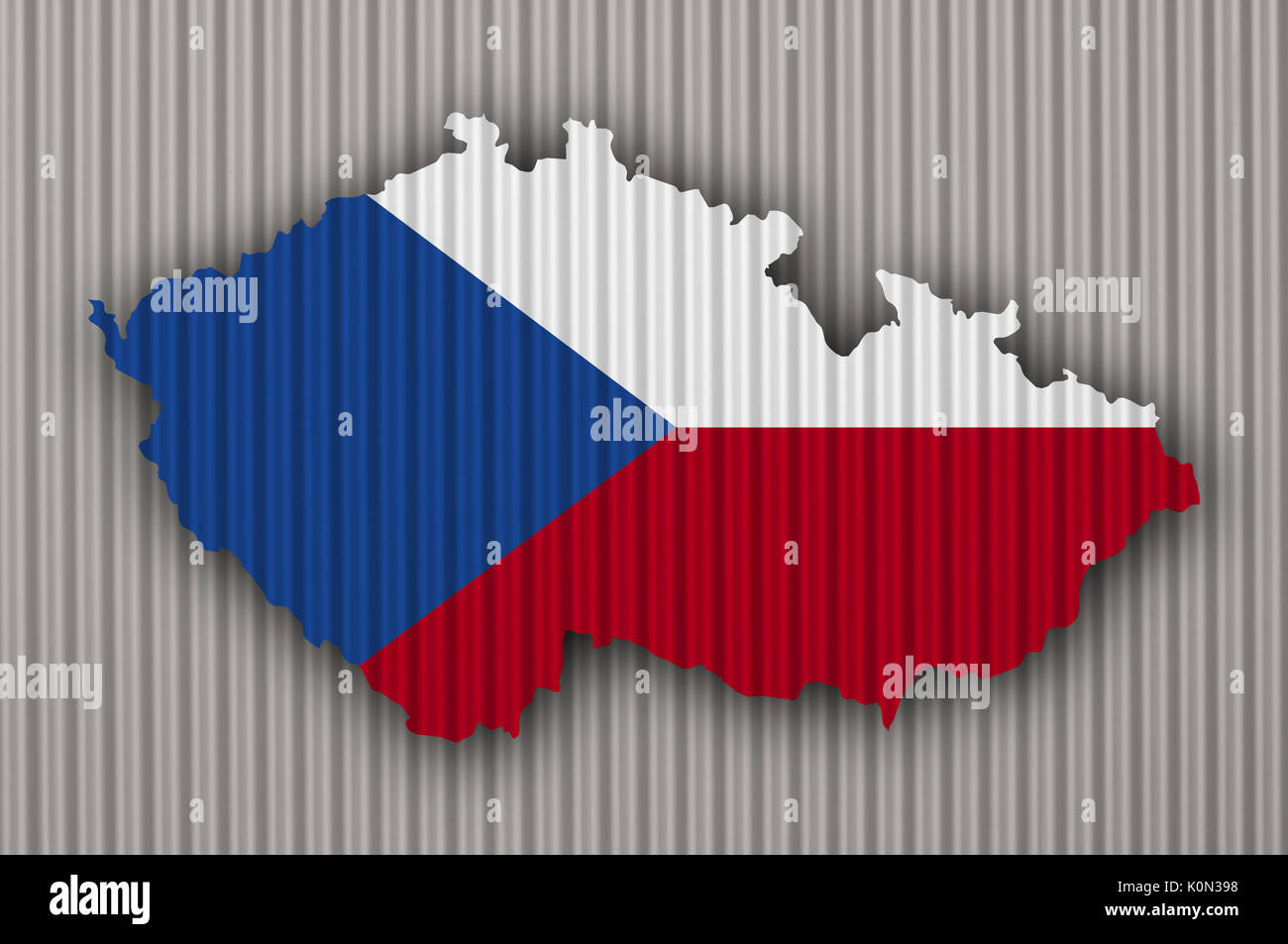 Textured map of Czech Republic in nice colors Stock Photo - Alamy