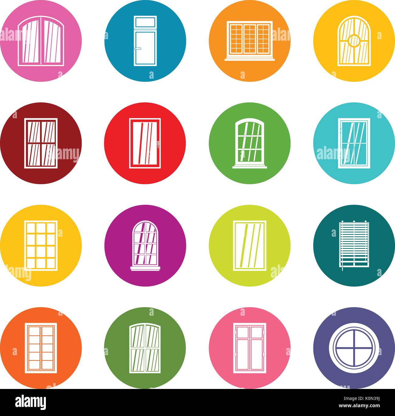 Plastic window forms icons many colors set Stock Vector Image & Art - Alamy