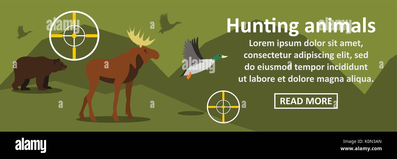 Hunting animals banner horizontal concept Stock Vector Image & Art - Alamy