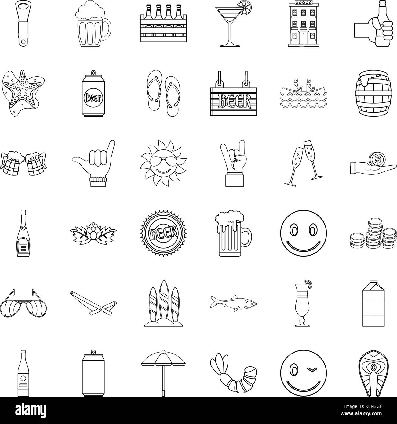 Restaurant icons set, outline style Stock Vector Image & Art - Alamy