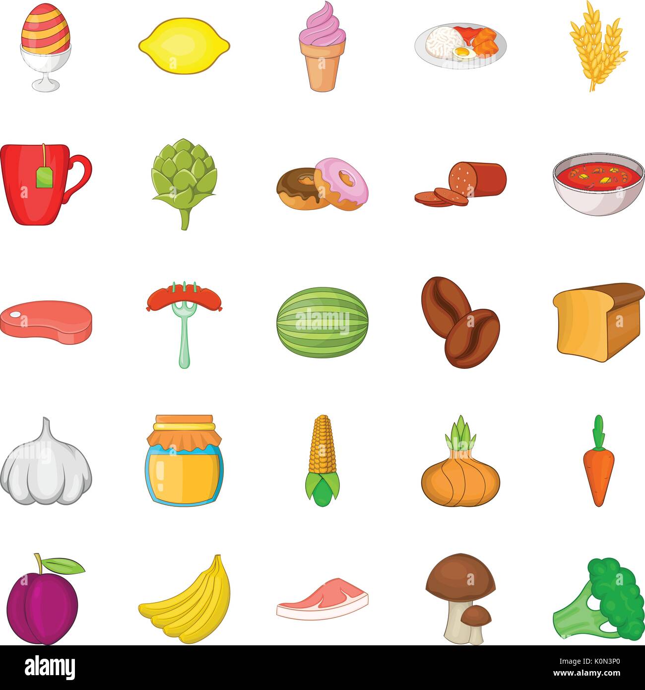 Ration icons set, cartoon style Stock Vector Image & Art - Alamy
