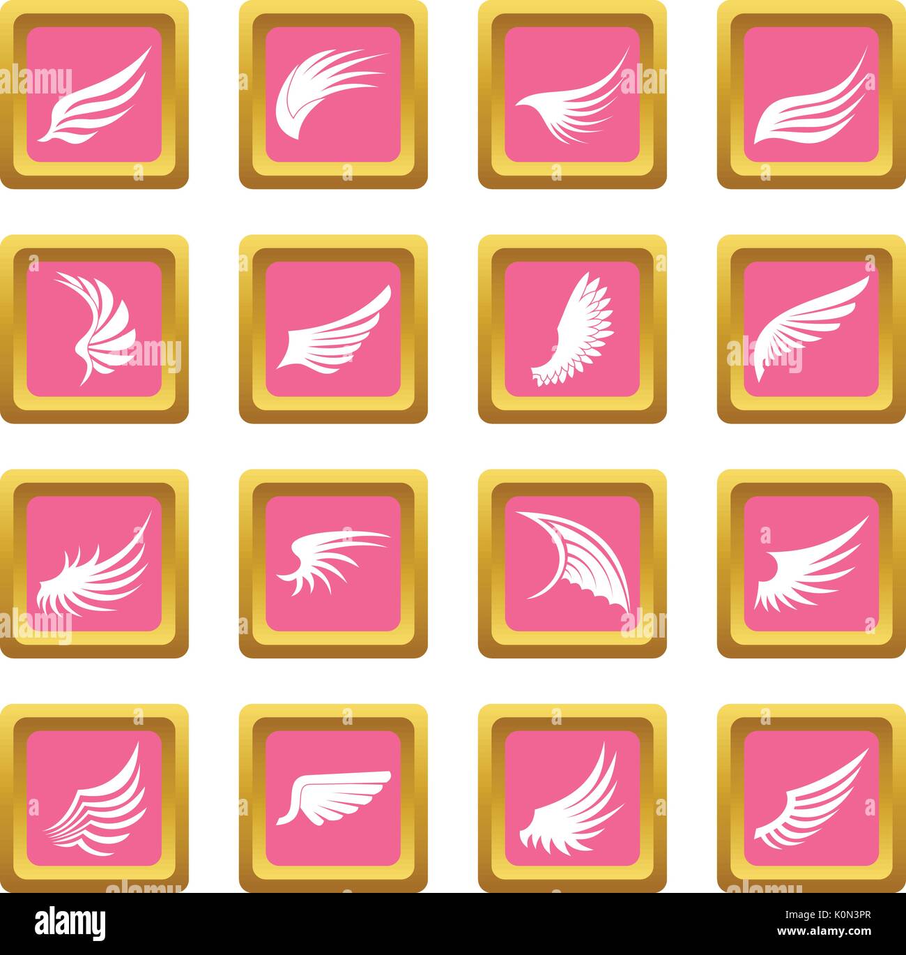 Wing icons pink Stock Vector Image & Art - Alamy