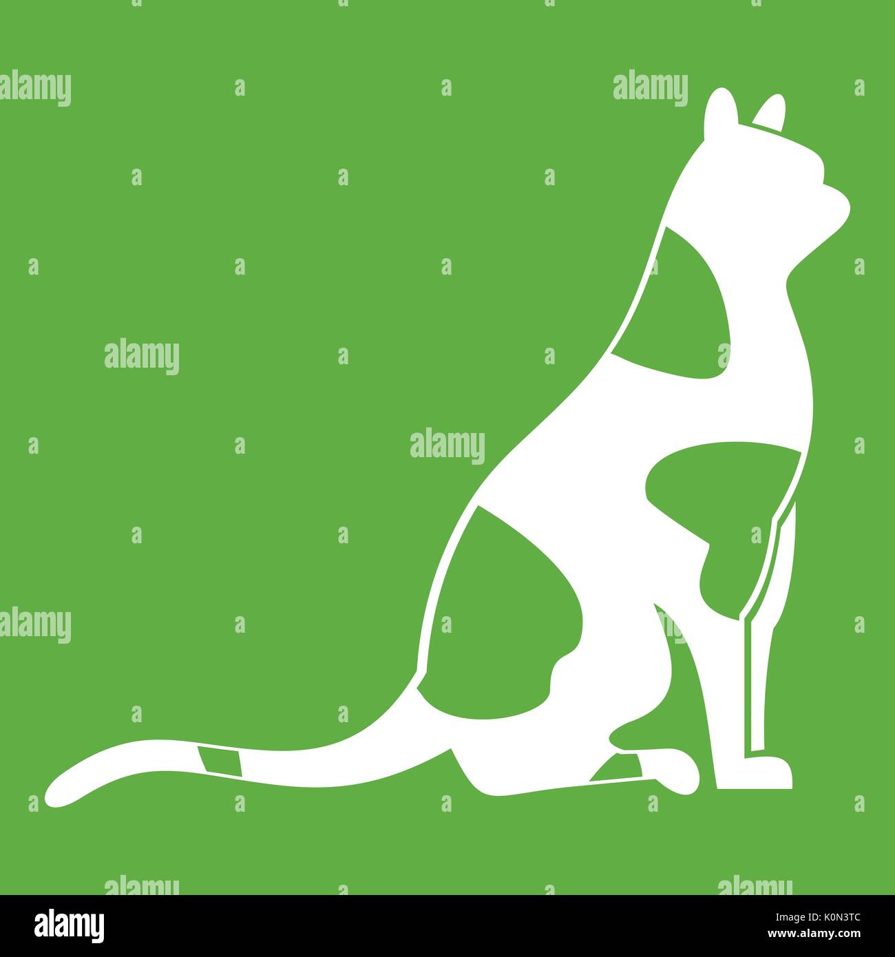 Sitting cat icon green Stock Vector Image & Art - Alamy
