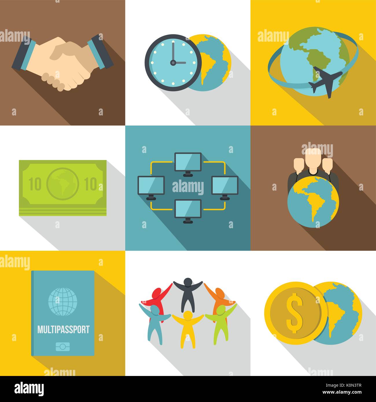 Citizenship icons set, flat style Stock Vector Image & Art - Alamy