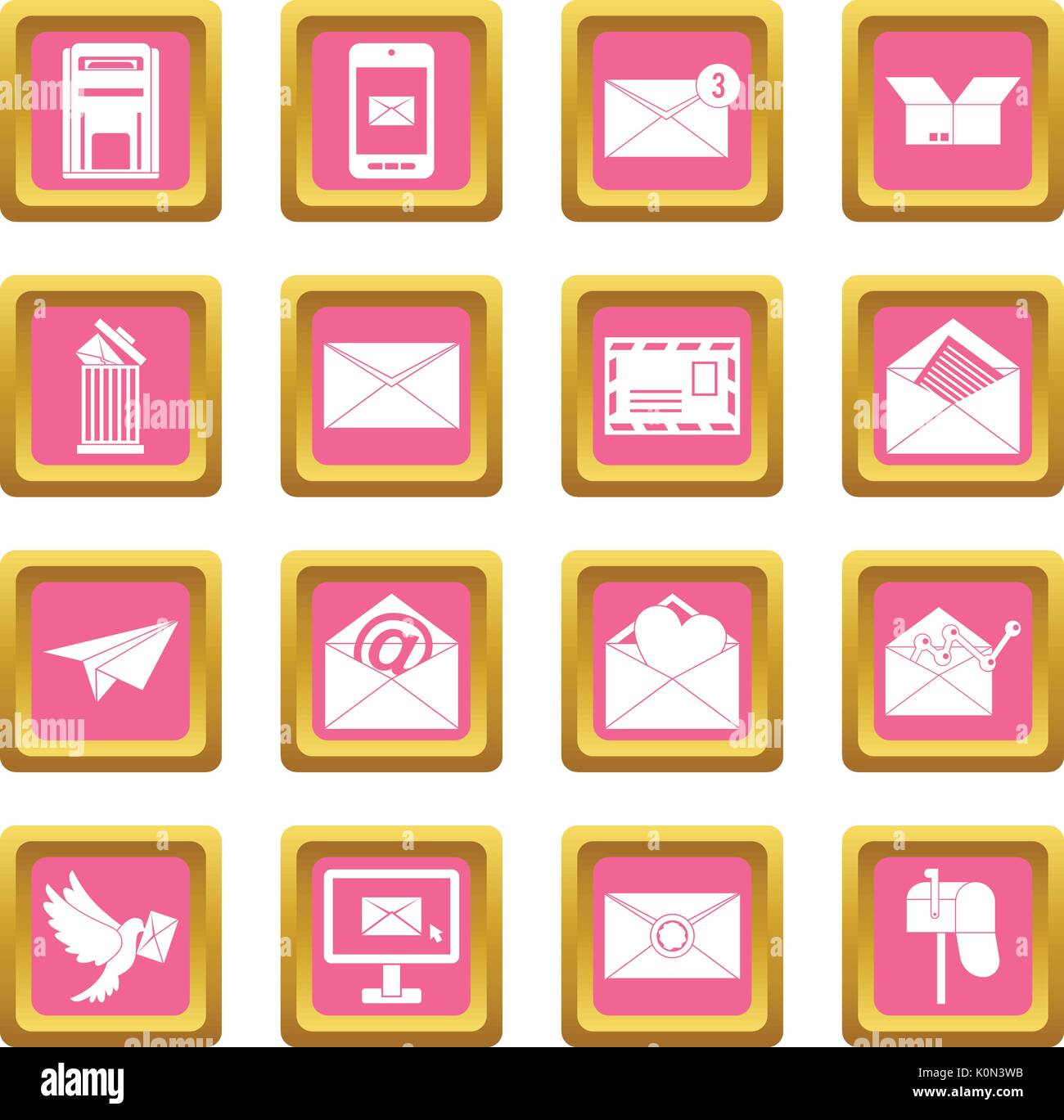 Email icons pink Stock Vector Image & Art - Alamy
