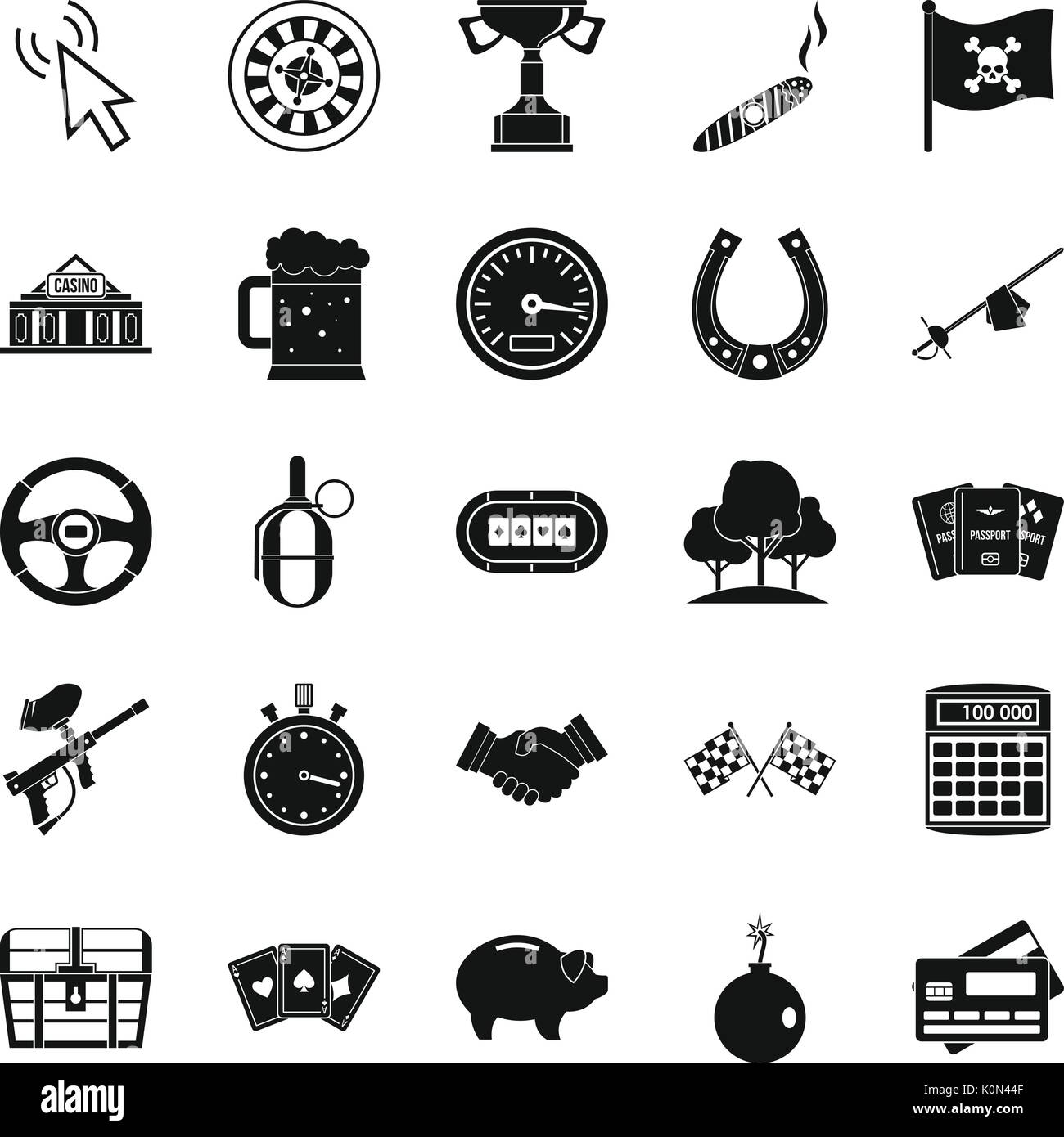 Game of chance icons set, simple style Stock Vector Image & Art - Alamy