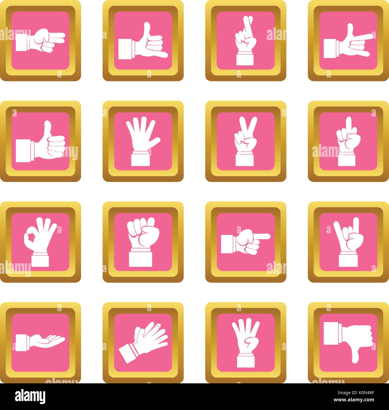 Hand gesture icons pink Stock Vector Image & Art - Alamy