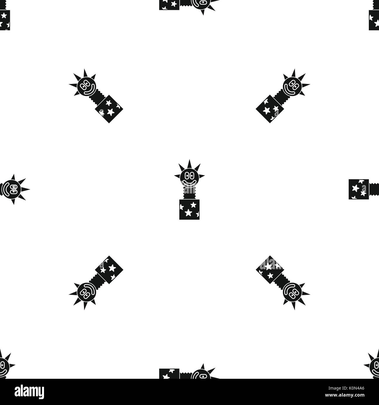 Toy jumping out of box pattern seamless black Stock Vector Image & Art ...