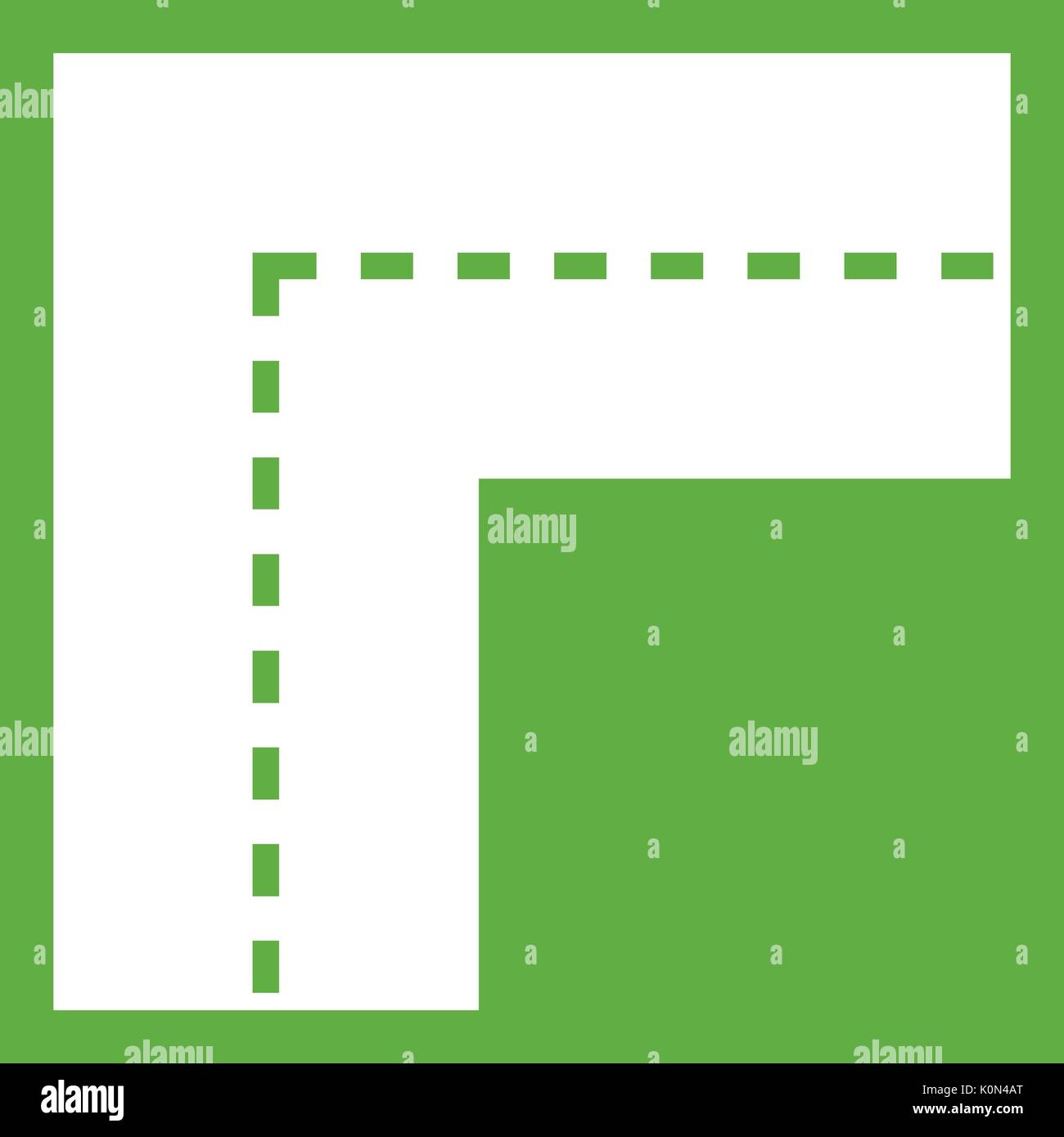 Turning road icon green Stock Vector Image & Art - Alamy