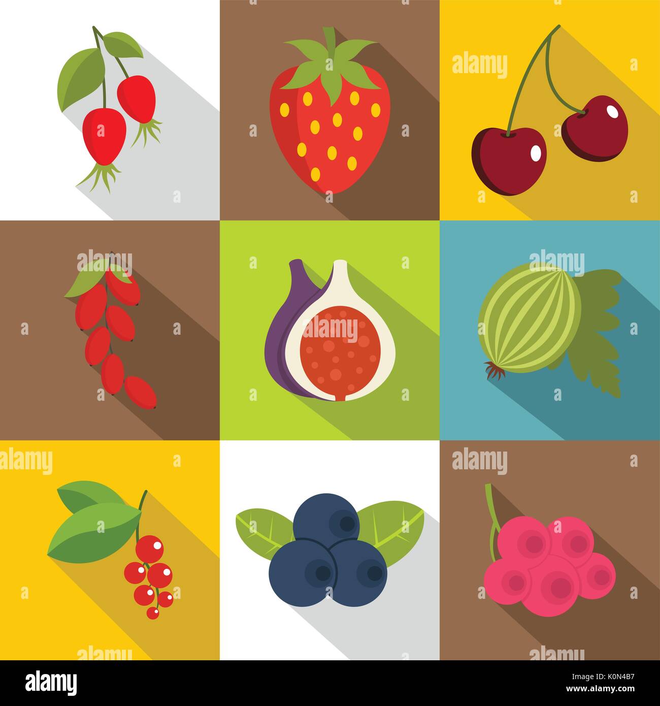 Edible fruit icons set, flat style Stock Vector Image & Art - Alamy
