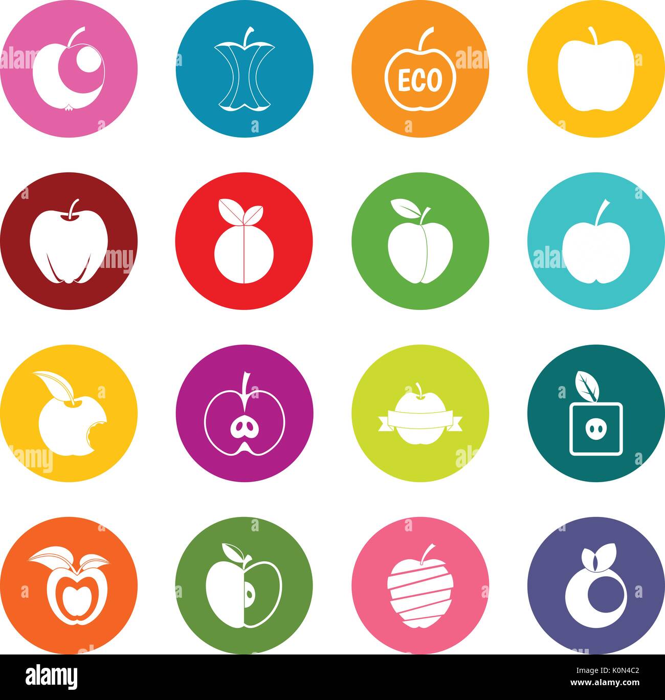 Apple icons many colors set Stock Vector Image & Art - Alamy