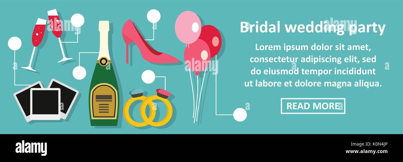Bridal wedding party banner horizontal concept Stock Vector Image & Art ...