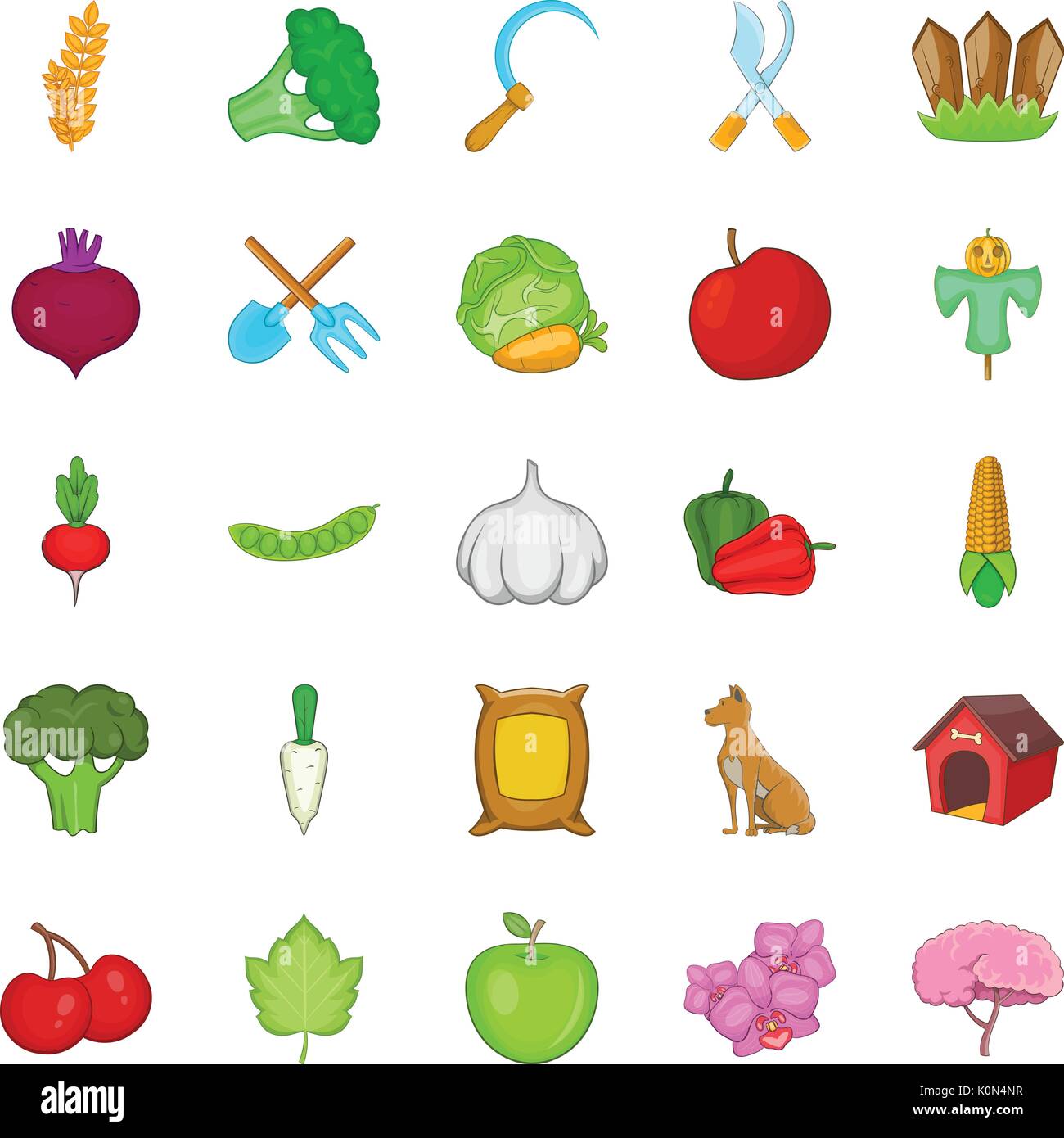 Crop icons set, cartoon style Stock Vector Image & Art - Alamy