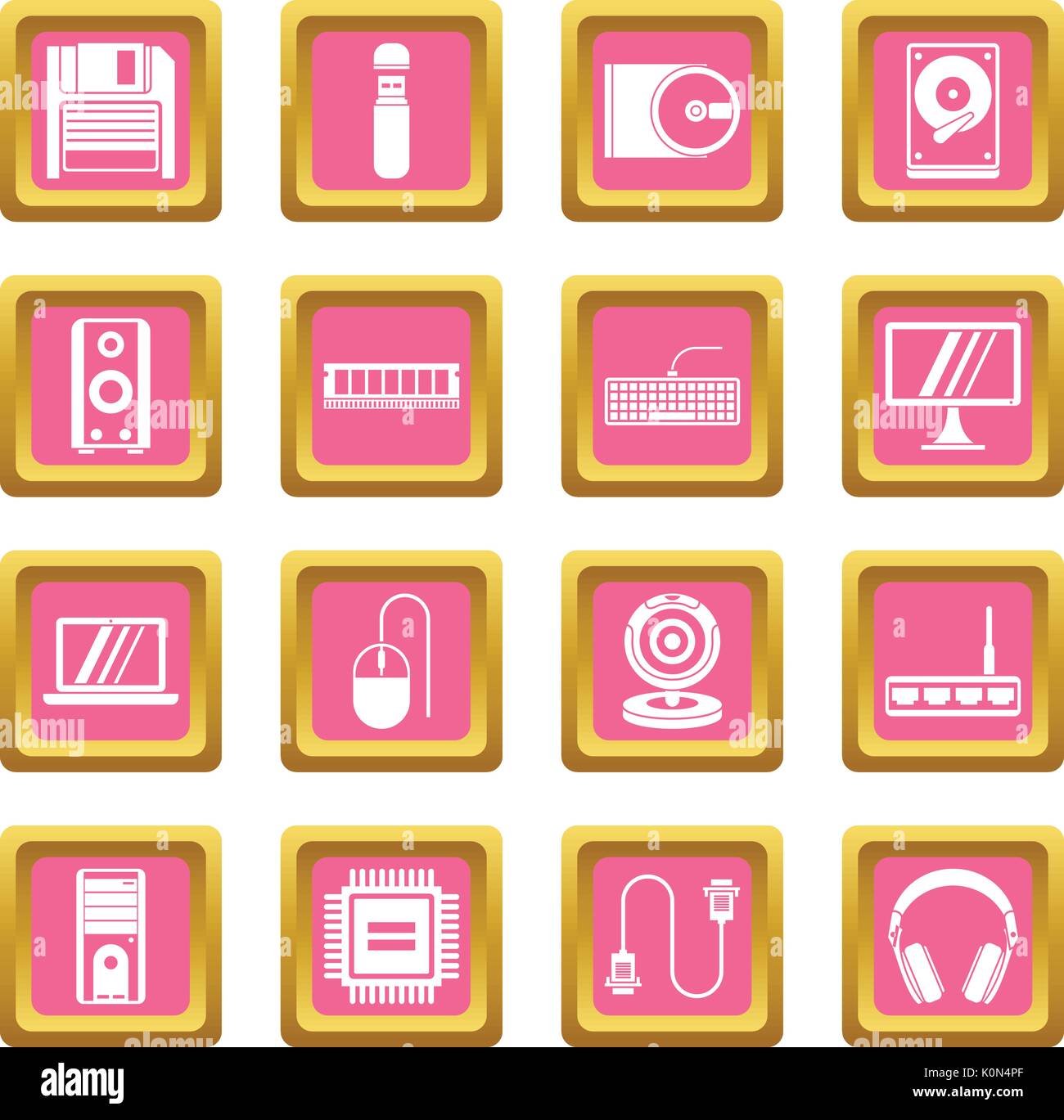 Computer icons pink Stock Vector Image & Art - Alamy