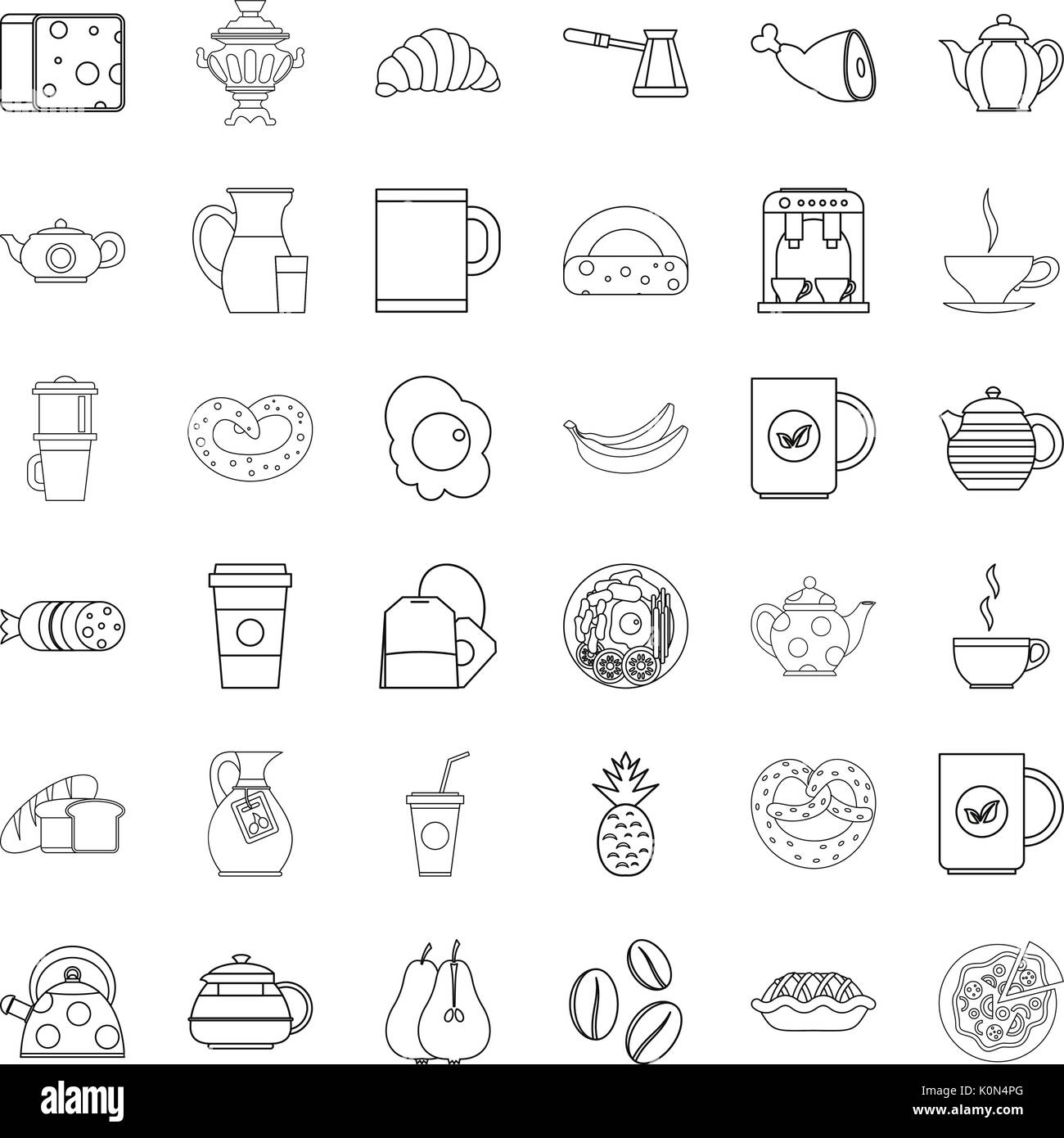 Coffee icons set, outline style Stock Vector Image & Art - Alamy