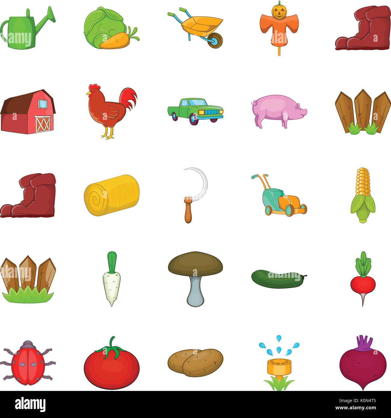 Olericulture icons set, cartoon style Stock Vector Image & Art - Alamy