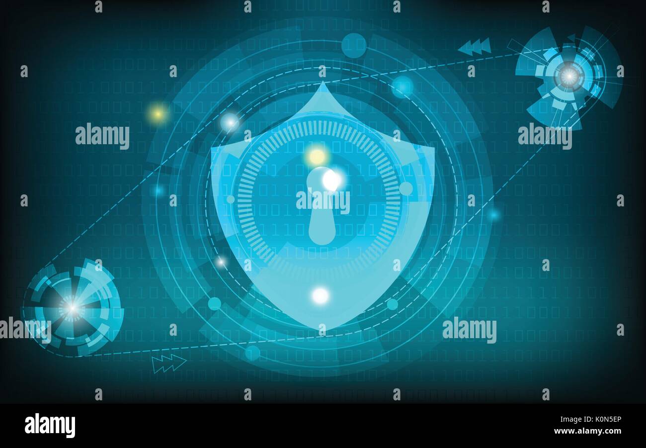 abstract network security technology background vector illustration ...