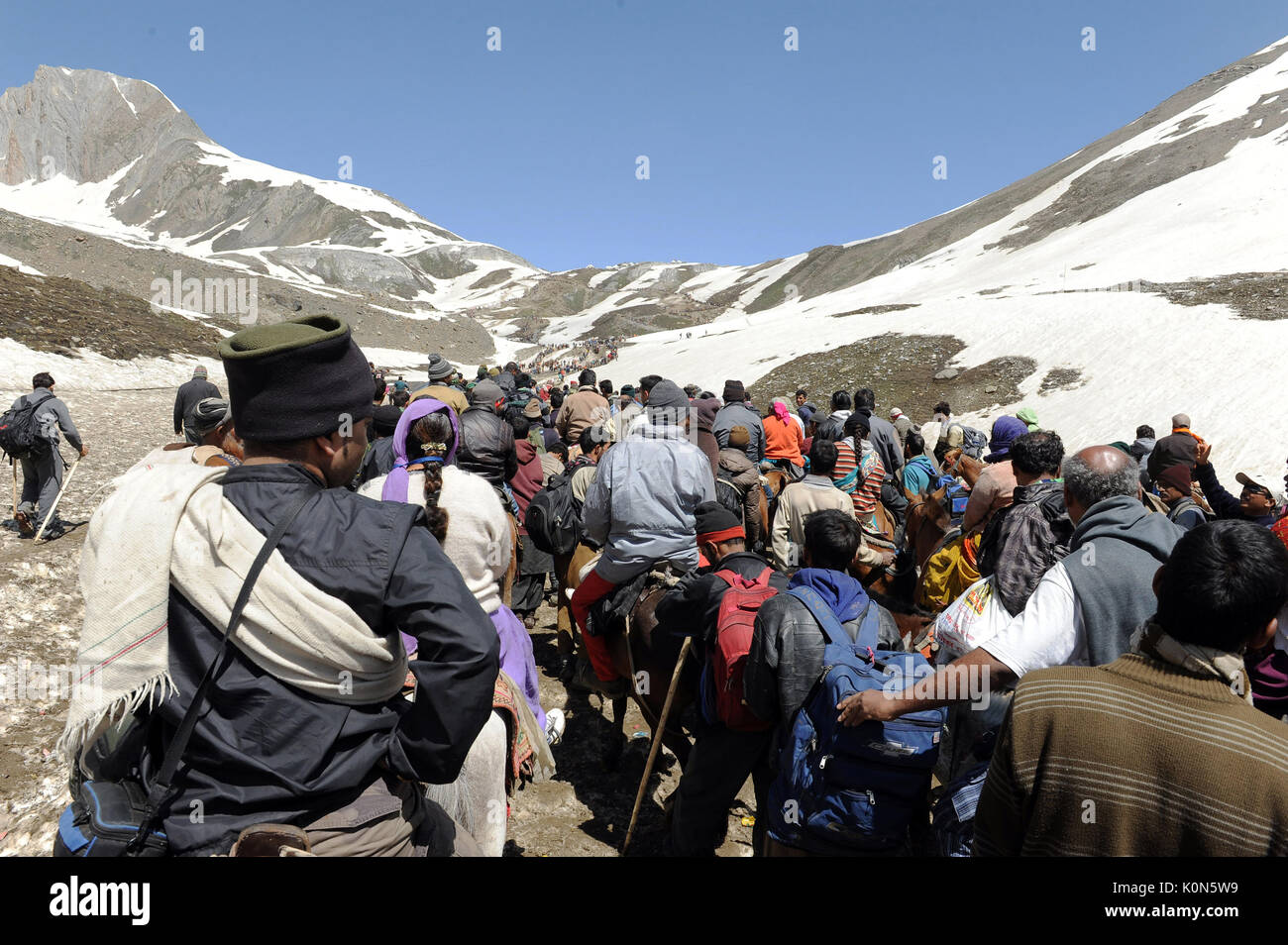 pilgrim, mahagunas pass, amarnath yatra, Jammu Kashmir, India, Asia ...